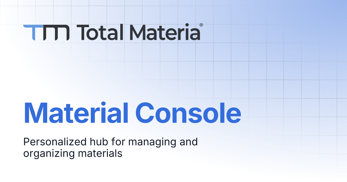 Material Console | Integrator | Total Materia Docs