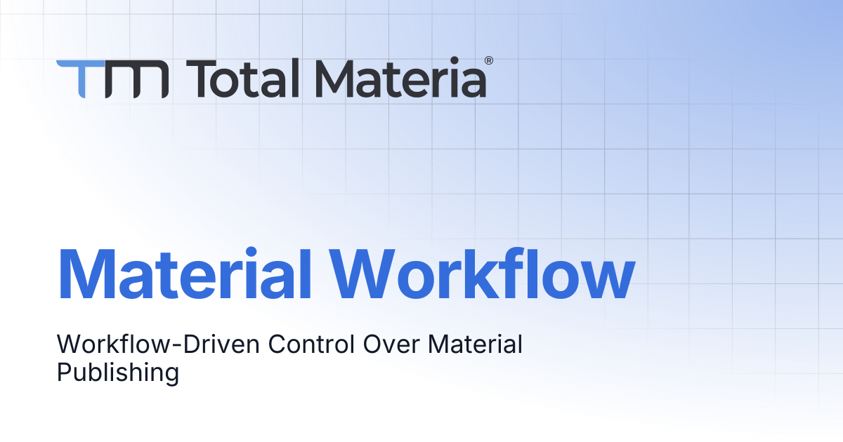 Material Workflow | Integrator | Total Materia Docs